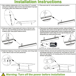 hykolity 8FT Linkable LED Linear Light, 80W 9200lm 3000K/4000K/5000K CCT Selectable, 0-10V Dimmable Architectural LED Suspension Office Lighting Fixture for Market, Garage, ETL,4 Pack - Silver