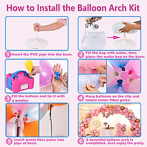 Balloon Arch Kit and Balloon Pump Electric, 10ft Wide Adjustable Balloon Arch Stand With 100Balloons 2Balloon Stands For Wedding Anniversary Birthday Baby Shower Party Decoration Graduation Ceremony