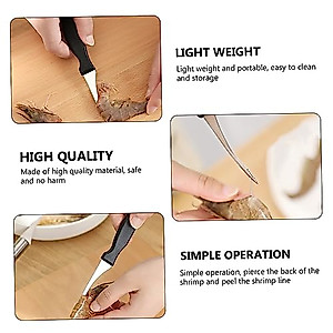 BESTonZON 4pcs Shrimp Thread Cutter Stainless Steel Scissors Household Cleaner Crab Tools Seafood Tools Shrimp Cleaning Tool Lobster Fork Picks Shrimp Line Cleaning Cutter Shrimp Line Peeler