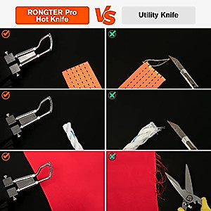 RONGTER Fabric Cutter Rope Cutter Utility Knife, Air Cooled Electric Hot Knife Foam Cutting Tool with Adjustable Power Blades for Cutting Belt Cloth