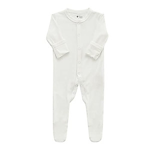 KYTE BABY Unisex Footie, Rayon Made From Bamboo- Snap Closure (0-3 Months, Cloud)