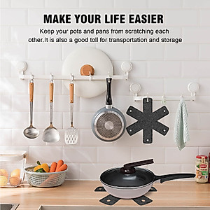 Pot and Pan Protectors, Set of 12 and 3 Different Size, Pot Dividers Pad to Prevent Scratching, Pans Separator and Protect Surfaces of Your Cookware (Grey)