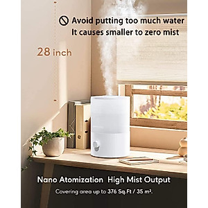 MegaWise Cool Mist Humidifiers for Babies, Bedroom, Nursery, Home and Office | Super Quiet Ultrasonic Vaporizer, Large Top-Refill 3.5L, Essential Oil Diffuser, Auto Off, Easy Clean
