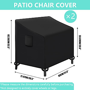 Kovshuiwe 4 Pieces Patio Set Cover, Patio Conversation Set Covers, Patio Furniture Sets Covers Waterproof - Upgraded 600D Heavy Duty Oxford Fabric 4 Piece Patio Furniture Covers, Black