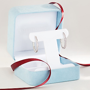 14K White Gold Forever One Moissanite Hoop Earrings 1.76cttw DEW by Charles & Colvard