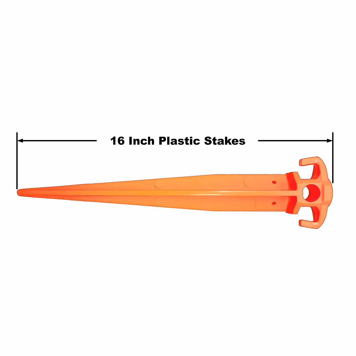 16" 12 PCS Tent Pegs Garden Stakes Durable and Strong Plastic Tent Stakes for Beach Mat, Camping, Hiking, Garden, Landscape Stakes, Orange Stakes UV Resistant