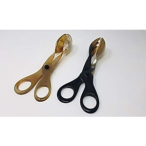 Hand crafted Natural Material Horn Salad Servers Ergonomic Scissors Shape Buffet Tongs Buffet Party Catering Serving Tongs Salad Tongs Cake Tongs Bread Tongs Kitchen Tongs Set of 2