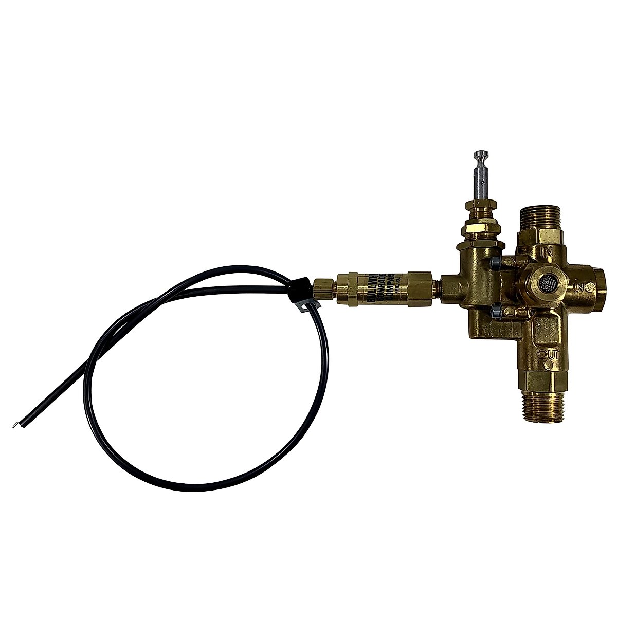 5/8" Compression Top Inlet X 1/2" MNPT Outlet, Combo Pilot Unloader Check Valve with Throttle Control Cable for 6.5HP Max Gas air Compressors (125-150 PSI, 24" Throttle Control Cable & Unloader Valve)