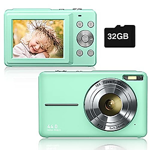 Digital Camera 1080P 44MP Kids Camera Digital Point and Shoot Camera with 32GB Memory Card,16X Zoom Vlogging Camera for Children Boys Girls Students