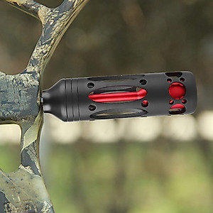 Zerone Archery Alloy Bow Stabilizer,Univesal Metal Archery Shock Absorber, Compound Bow Stabilizer Vibration Damper (Black Red)