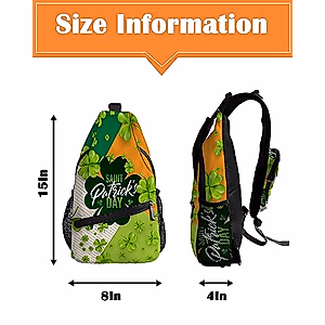 Prime Leader Sling Bag Crossbody Sling Backpack St. Patrick'S Day Clover Waterproof Chest Bag Daypack Shoulder Bag for Hiking Walking Travel