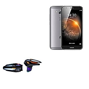 BoxWave Gaming Gear Compatible With Huawei G7 Plus - Touchscreen QuickTrigger Auto, Trigger Buttons Autofire Gaming Mobile FPS - Jet Black