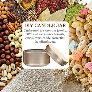 12pcs Metal Candle Tins Scented Candle Tin Sealing Tea Canister Storage Jar Candy Storage Container Iron Candle Jar DIY Candle Tins Golden 1