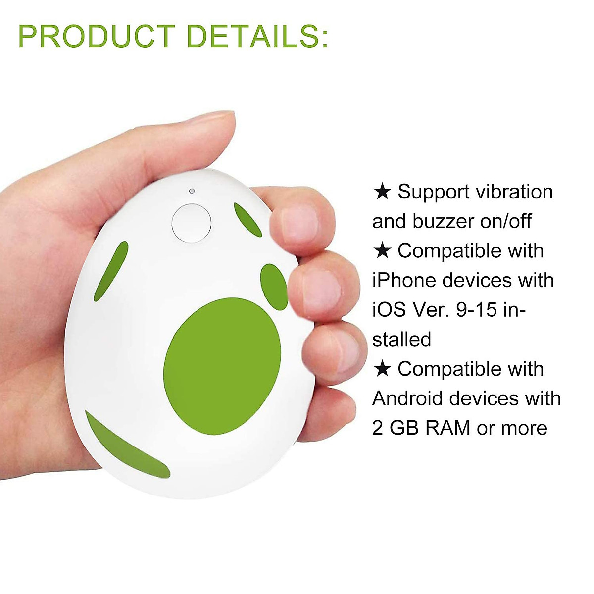 Pocket Egg Auto Catch for Go Plus Accessory, 20m Range Long Distance Wireless Bluetooth for Android & iPhone, Long Standby Time (Green)