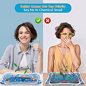 Infinno Tummy Time Mat Premium Baby Water Play Mat for Babies, Baby Toys for 3 to 24 Months, Blue Whale Style and Yellow Octopus Style