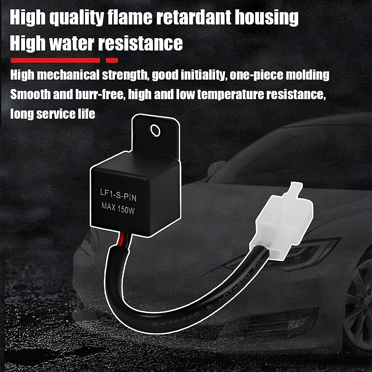 zipelo 2-Pin LED Flasher Relay, 12 V Electric Relay with Terminals, Fix Motorcycle Turn Signal Bulbs Hyper Flash, 2 Pin Adjustable Flasher Relay with Connectors for Bike Motorcycles Scooter