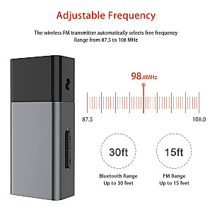 FM Transmitter,Wireless Radio Car Kit, Compatible with Phone, Pad,iPod, Samsung, HTC, MP3, MP4 and Most Devices(1 Pcs)