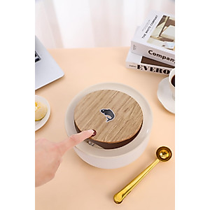 BMTick Fish Food Container with Lid and Scoop Sleek Nordic-Style - Modern Minimalist Design (Not Air-Tight)