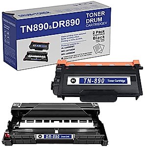 2-Pack (1Toner+1Drum) TN890 DR890 Compatible TN-890 Toner Cartridge and DR-890 Drum Unit Replacement for Brother HL-L6250DW L6400DW L6400DWT MFC-L6750DW L6900DW Printer Sold by Feromyink