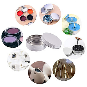 BENECREAT 14 Pack 2 OZ Tin Cans Screw Top Round Aluminum Cans Screw Lid Containers - Great for Store Spices, Candies, Tea or Gift Giving (White)