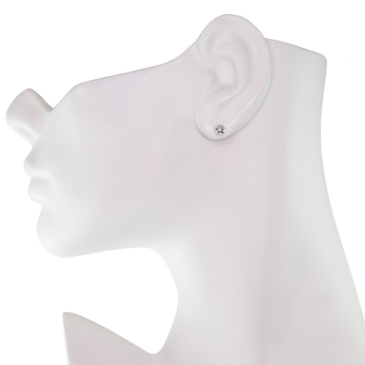 Honolulu Jewelry Company 14K Real White Gold Polished Round Ball Stud Earrings (5mm - White Gold)