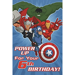 Power Up For Your 6th Birthday! Avengers Birthday Card