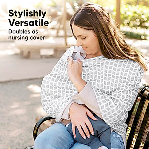 Car Seat Cover for Babies - Baby Car Seat Canopy for Spring, Autumn, Winter - Universal Stretch Fit Car Seat Covers for Babies, Boys, Girls - Breastfeeding Nursing Cover - Infant Carseat Cover (Kite)