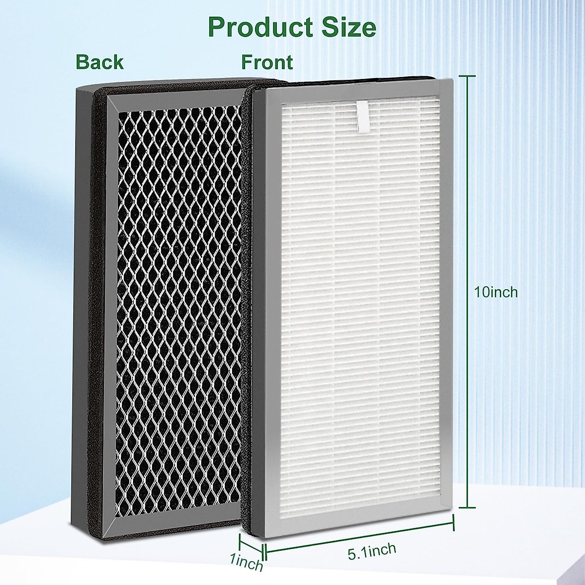 NXBHG 4 Pack 15 Replacement Filter for MA Air Puri-fier models 15, 3-in-1 Filter Contains Pre-filter and Activated Carbon Filter, 4 Pack