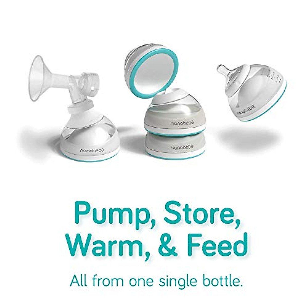 Nanobebe Breastmilk Baby Bottle Bundled with Travel Cooler, Grey Breast Milk Bottle 3-Pack (5oz) and Travel Cooler Bag, Ice Pack Included (12 Items)