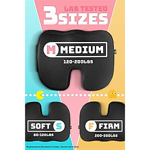 H. Gaming PC Chair Cushion, Gel Office Seat Cushion for Long Sitting, Upgraded Desk Butt Pillow for Computer Gamer Chairs, Tailbone Pain and Coccyx Pressure Relief (Medium 120-220lbs)