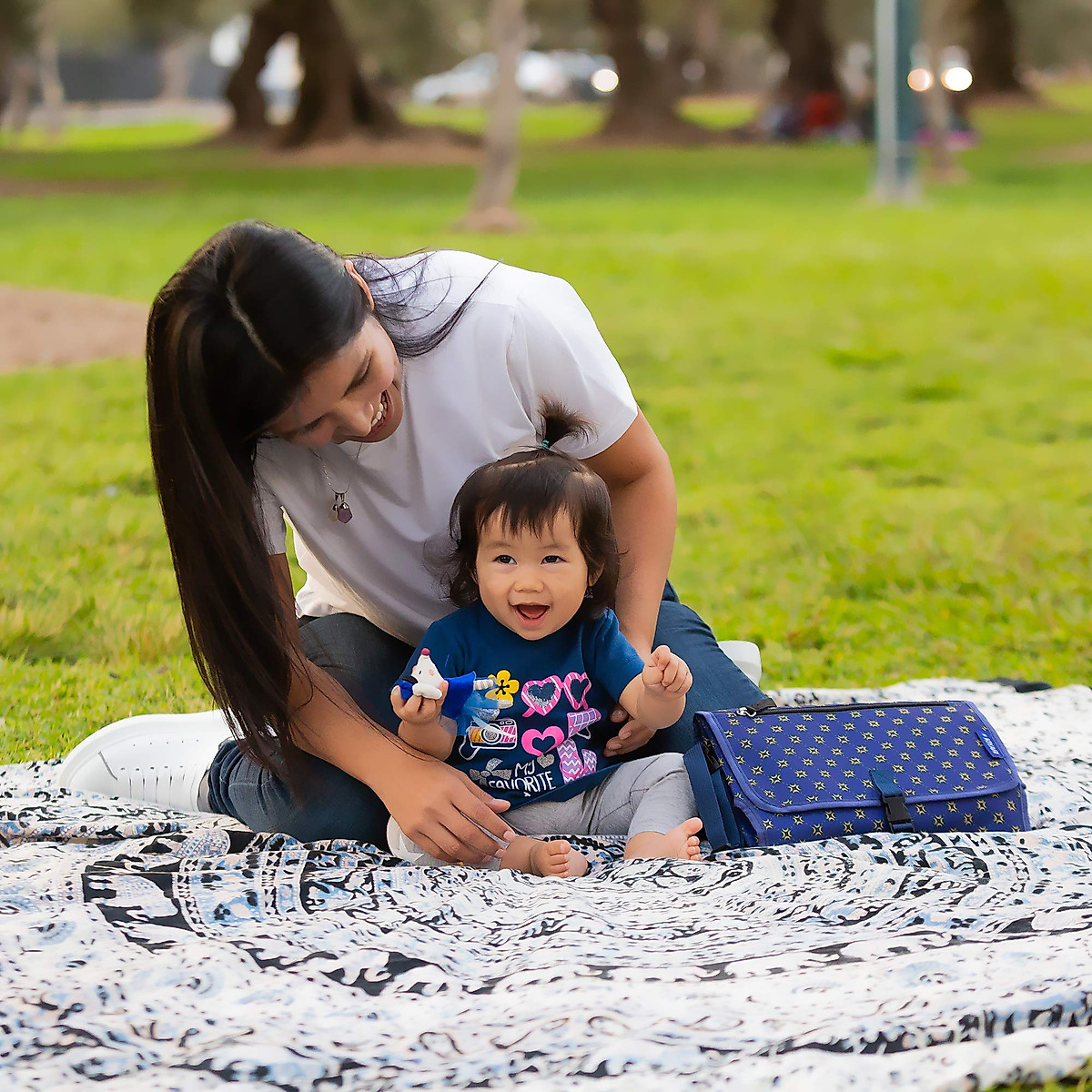 Portable Diaper Changing Pad with Head Pillow - Foldable Travel Diaper Station - Replaces Heavy Diaper Bag