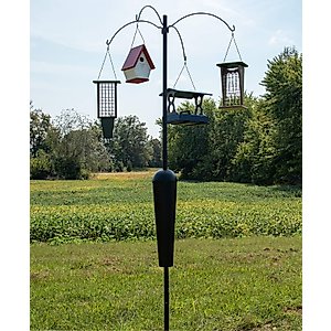 Squirrel Stopper Sequoia Squirrel Proof Pole System with 4 Hanging Stations - Bird Feeder Pole System Only