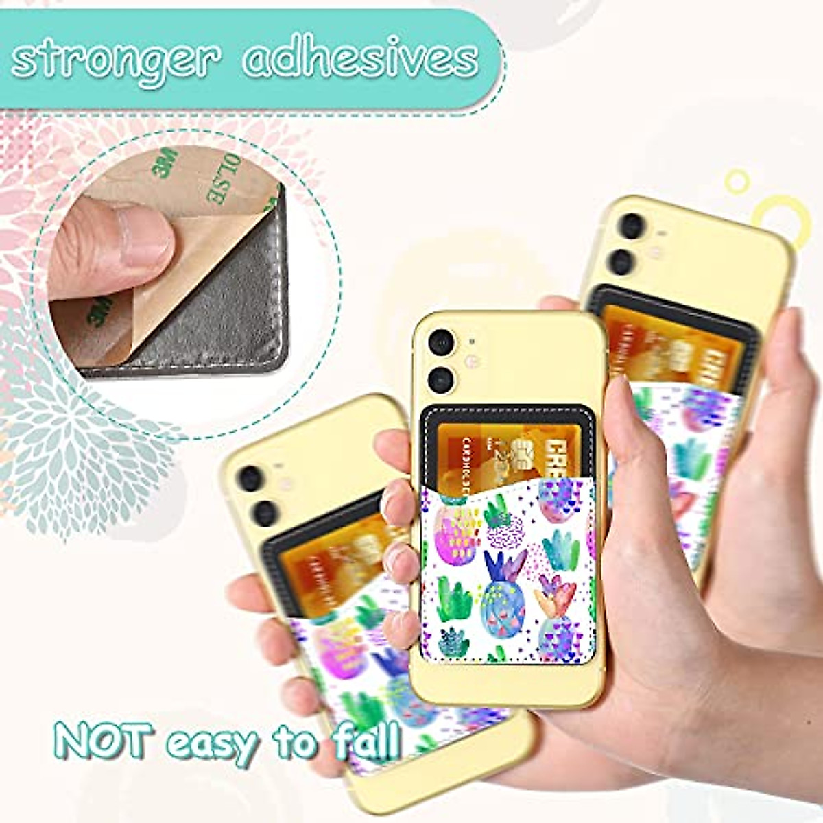 Frienda 10 Pieces Sublimation Blank Phone Wallet PU Leather Card Holder Pocket Adhesive Cell Phone Case Holder with 10 Pieces Collapsible Sublimation Phone Holders for Back of Most Smartphones