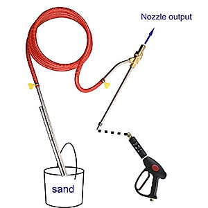 Tool Daily Pressure Washer Sandblasting Kit, Wet Sand blaster Attachment, 5000 PSI, 1/4 Inch Quick Disconnect