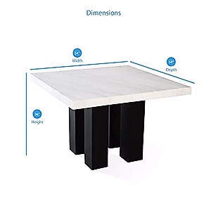 Camilla White Marble Top Square Dining Table