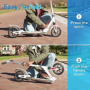 RideVOLO K08-1 Kick Scooter for Teenager 8 Years and up with 8” Wheels and 3 Adjustable Height, Folding System and Suspension System(Blue)