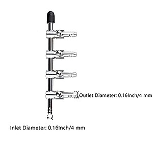 4-Way Air Flow Control Lever Valve with Airline Tubing Connector for Aquarium 2Pcs