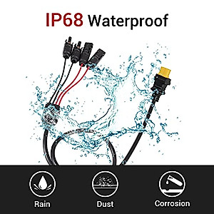 ROCKPALS Solar Panel Parallel Adapter to XT60, Solar Connectors Y Branch Parallel Adapter Cable Wire Plug Tool Kit, Compatible with EcoFlow River Delta Mini/Bluetti Solar Generator