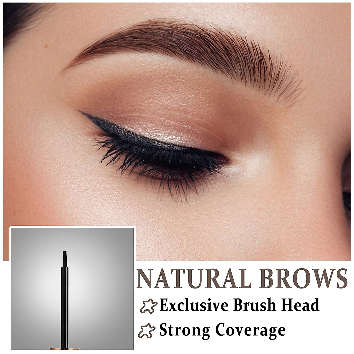 2PCS Peel Off Tattoo Eyebrow Gel, Long Lasting Waterproof Eyebrow Tattoo Makeup,Natural Elegant Eyebrow Tattoo Peel Off for Woman Girls - Brown
