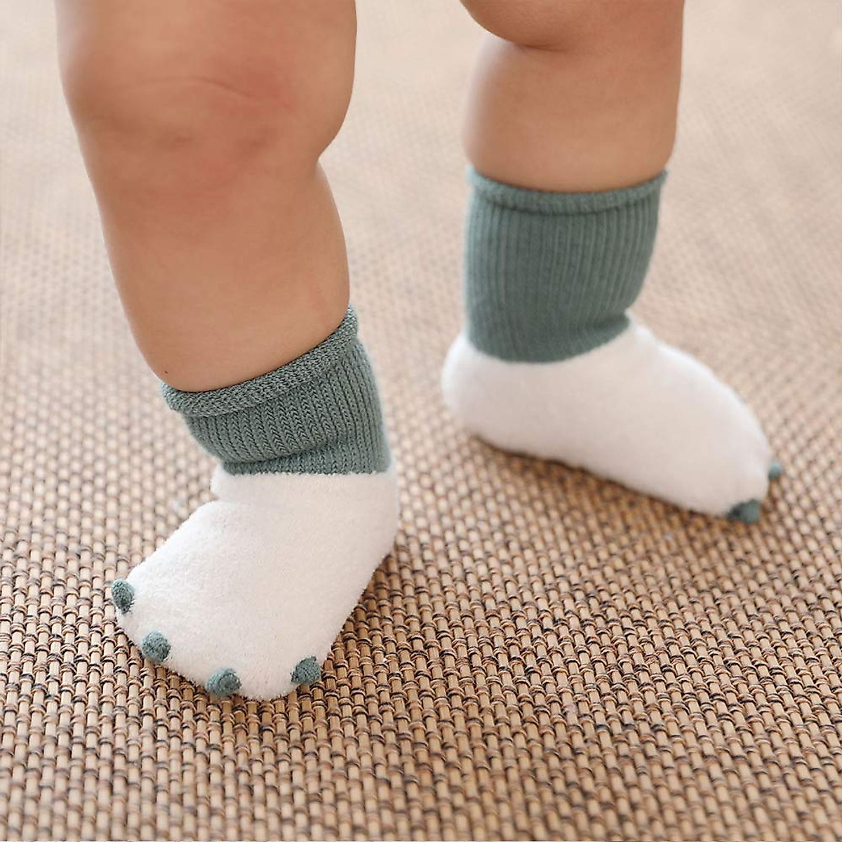 Monster Baby Boy Girl Toe Slippers Socks Shoes - Dinosaur Child Kid Slippers Babies Kids Girl's Boys Toddler Floor Socks Shoes Slipper Stay-on One Size Multicolor