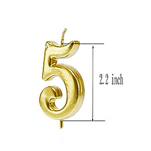 Mart 35th Birthday Candles,Gold Number 35 Cake Topper for Birthday Decorations
