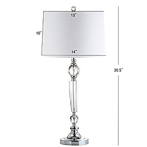 JONATHAN Y JYL2048A-SET2 Set of 2 Table Lamps Emma 29.5" Crystal LED Table Lamp Modern Contemporary Bedside Desk Nightstand Lamp for Bedroom Living Room Office College Bookcase, Clear