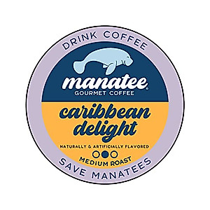 Manatee Gourmet Coffee, Single Serve Pods for Keurig 2.0 K Cup Brewers, Medium Roast, Caribbean Delight, 80 ct