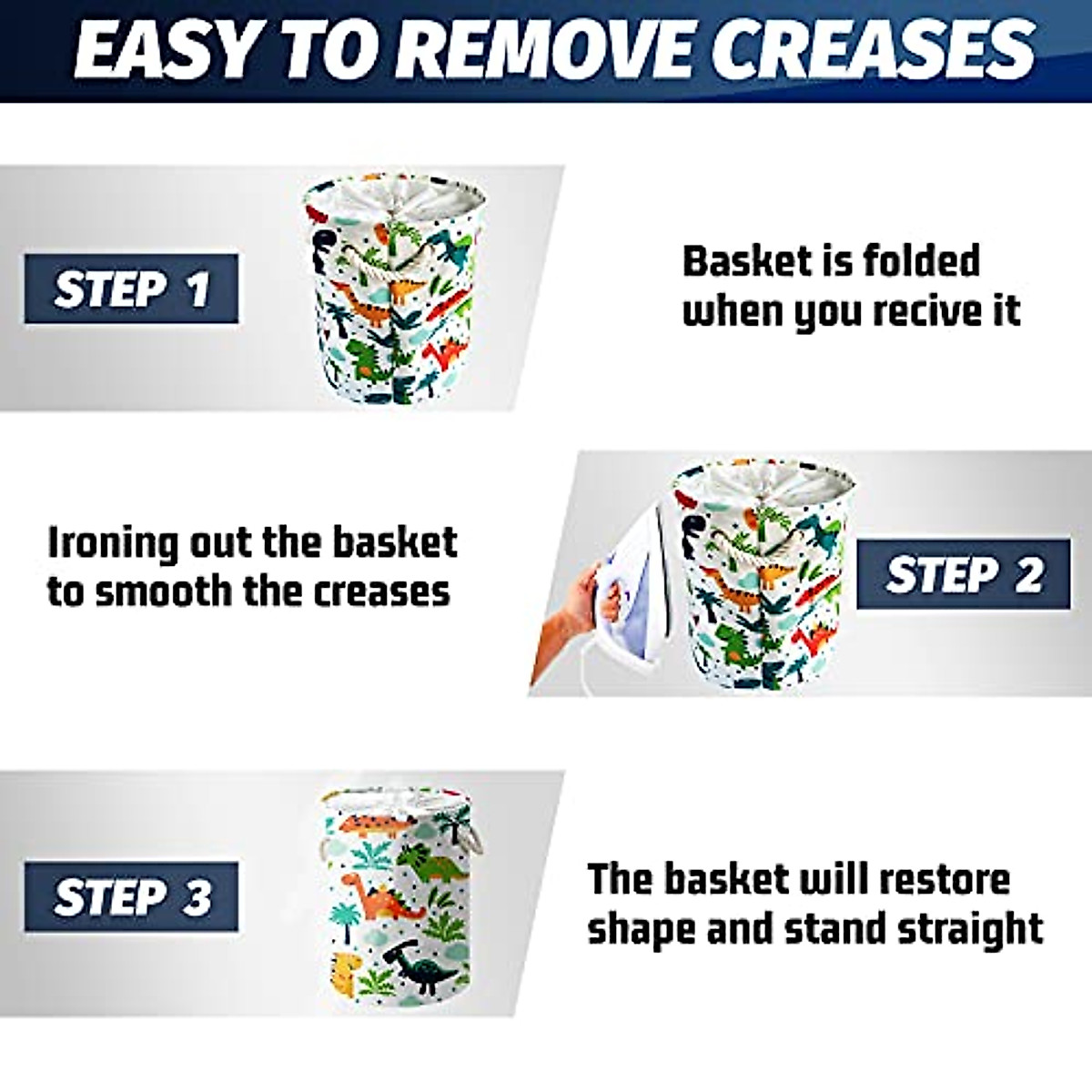 Laundry Hamper Collapsible Laundry Baskets with Easy Carry Handles and Drawstring Waterproof Clothes Hamper Storage Basket for Toys Clothes Organizer - 14.1x16.5(H) inches