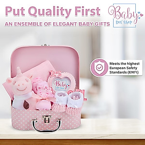 Baby Box Shop New Baby Girl Gifts - Includes 7 Newborn Girl Essentials for Newborn Baby Girl, Ideal Baby Shower Gifts for Girls Newborn and Christenings - Baby Girl Newborn Essentials Gift Basket
