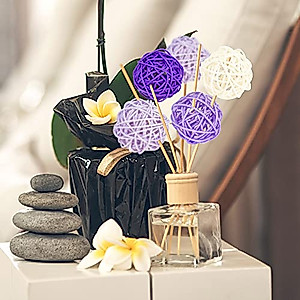 DomeStar Decorative Balls Centerpiece Bowls, 32PCS Purple Rattan Balls Very Peri Wicker Balls 2 Inch Natural Decorative Orbs Vase Fillers