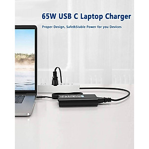 Charger for Dell 65W USB-C Laptop Charger for XPS and Latitude - Power Cord Included