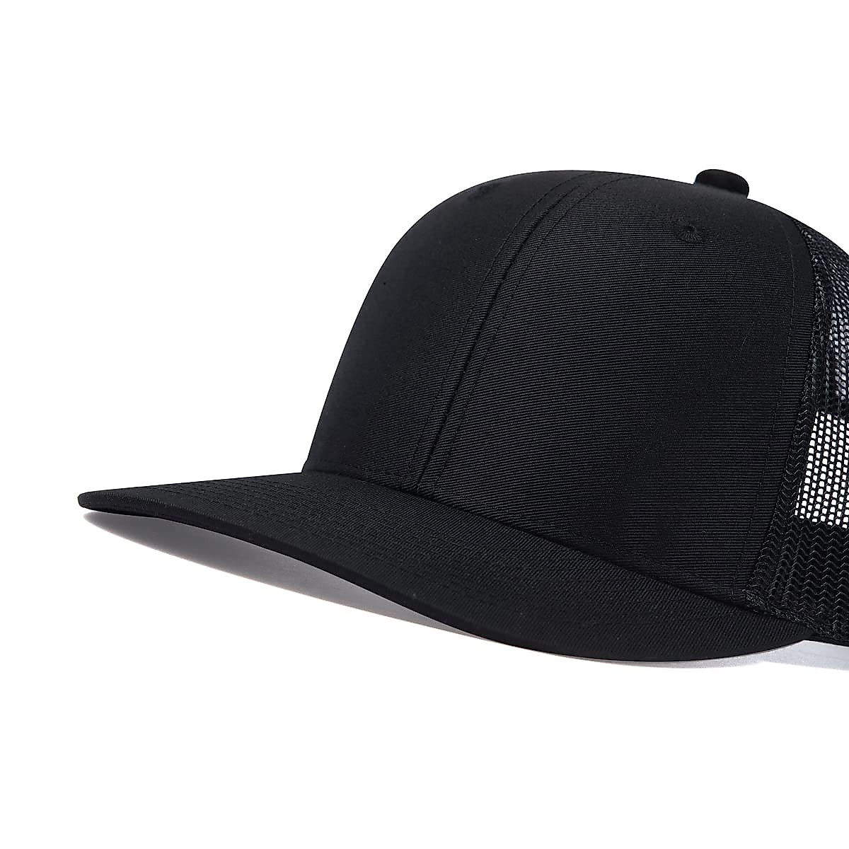 Quanhaigou Trucker Hat - Mesh Snap Back - Unisex Adjustable Baseball Cap - Outdoor Hats for Men Women (Black)