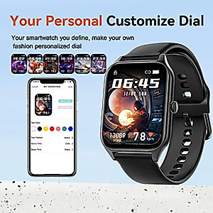 Smart Watch for Men Women with Bluetooth Call, 2023 Newest 1.95''HD DIY Dial Fitness Activity Tracker Waterproof Fitness Watch with Heart Rate Sleep Monitor, Multi-Sports Smartwatch for Android iOS…