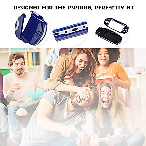 Pomya Full Housing Case Coverfor PSP, Replacement Anti-drop Shell Set with Buttons Kit for PSP 1000 Replacement Shell(Blue)